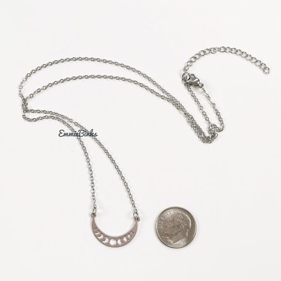 Anthropologie | Jewelry | New Anthro Minimalist Moon Phase Stainless ...